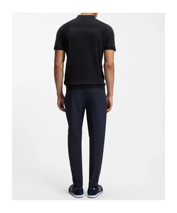 Hugo Boss Cotton-blend Knit Polo With Bodymapping Structure