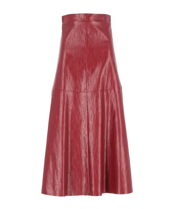 Federica Tosi Fla Leather Skirt - Red