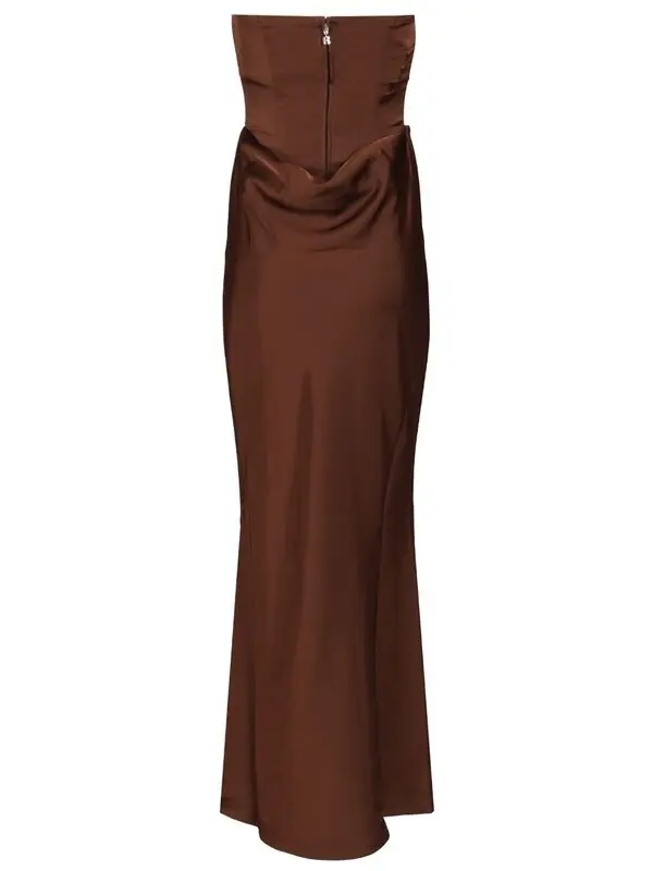 ROTATE BY BIRGER CHRISTENSEN Draped Strapless Maxi Dress
