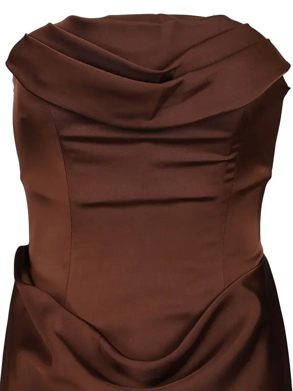 ROTATE BY BIRGER CHRISTENSEN Draped Strapless Maxi Dress