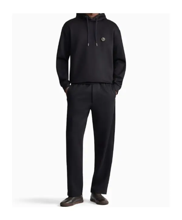 Giorgio Armani Regular Fit Double Micromodal Jersey Hoodie