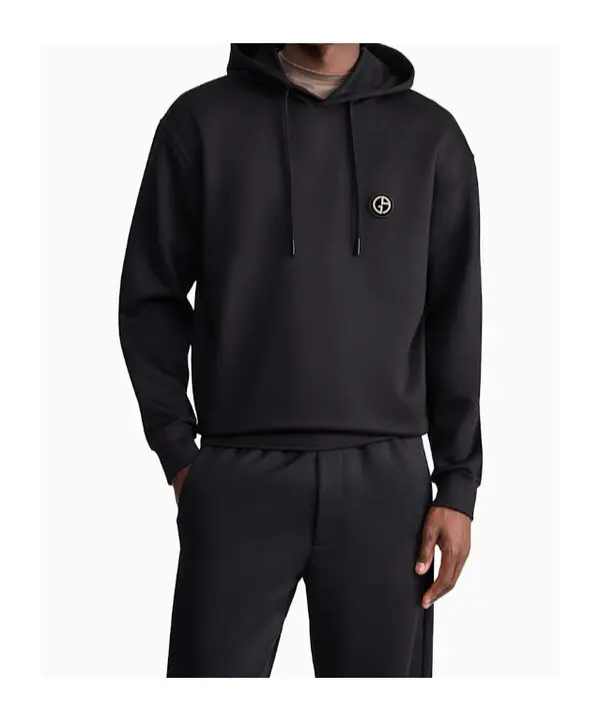 Giorgio Armani Regular Fit Double Micromodal Jersey Hoodie