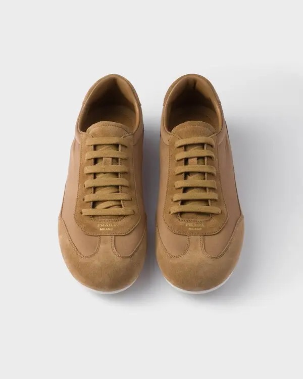Prada Suede And Fabric Sneakers