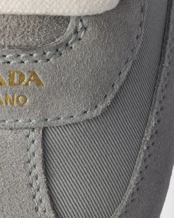 Prada Suede And Fabric Sneakers