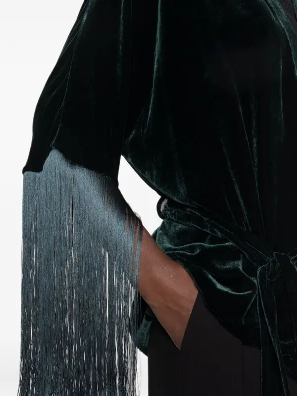 Antonelli Firenze Fringed Belted Kimono Jacket
