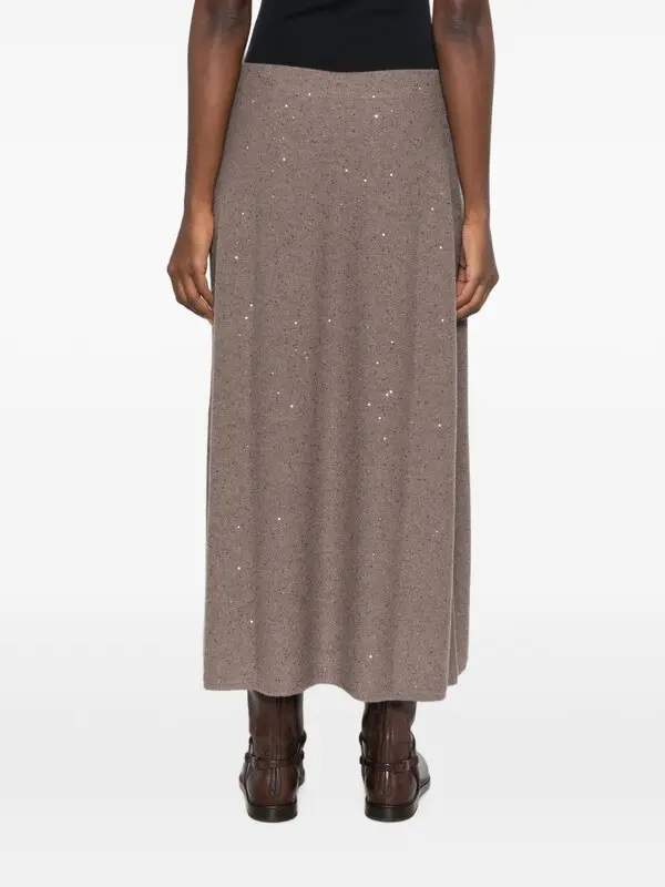 Antonelli Firenze Sequin-embellished Knit Midi Skirt