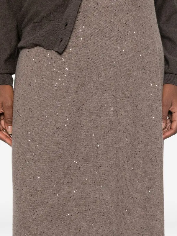 Antonelli Firenze Sequin-embellished Knit Midi Skirt