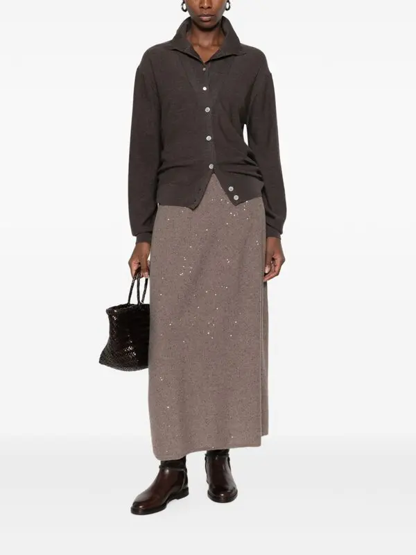 Antonelli Firenze Sequin-embellished Knit Midi Skirt