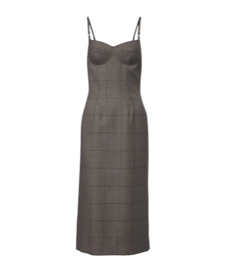 MUGLER Houndstooth Wool Midi Dress