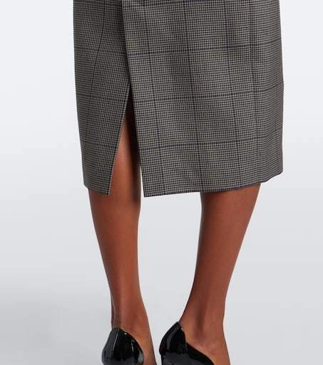 MUGLER Houndstooth Wool Midi Dress