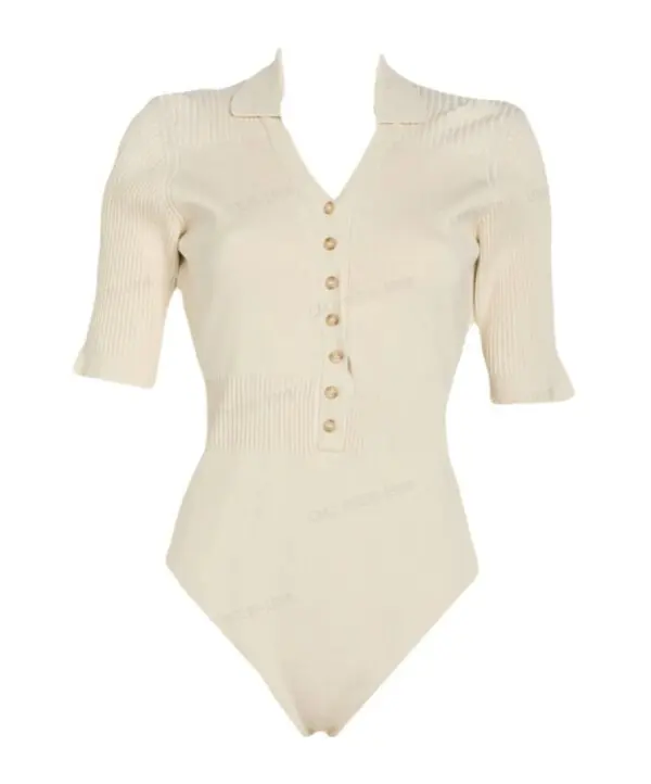 Jacquemus Solid Color Short Sleeve Bodysuit
