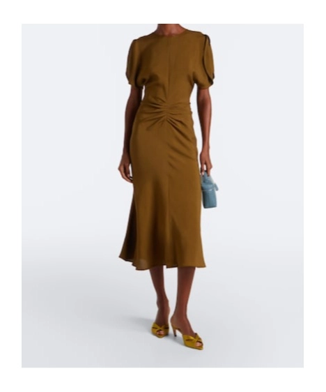 Victoria Beckham Bela Ruched Midi Dress