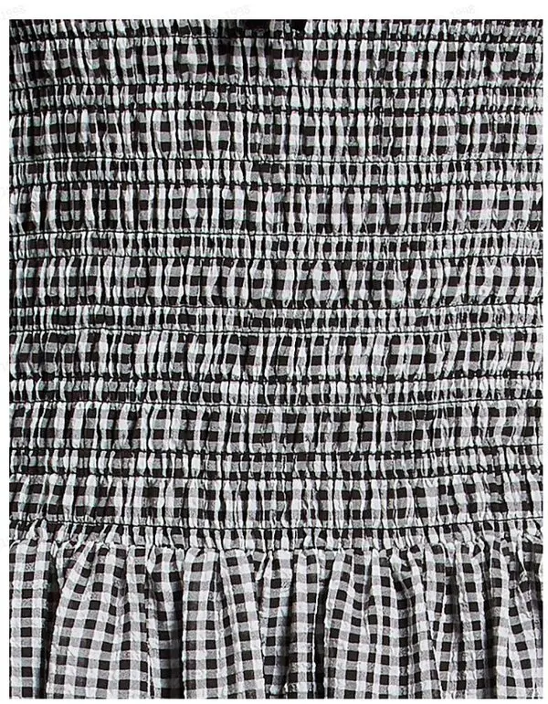 GANNI Plaid Short Sleeve Dress
