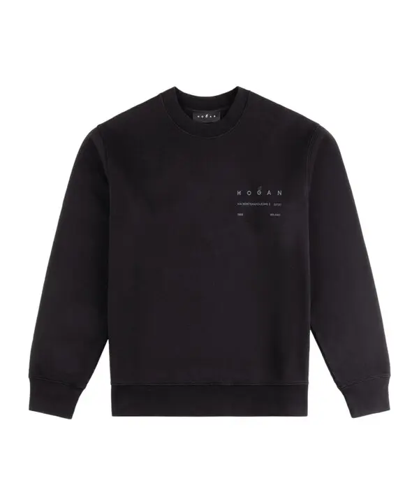 Hogan Round-neck Print Sweatshirt - Black