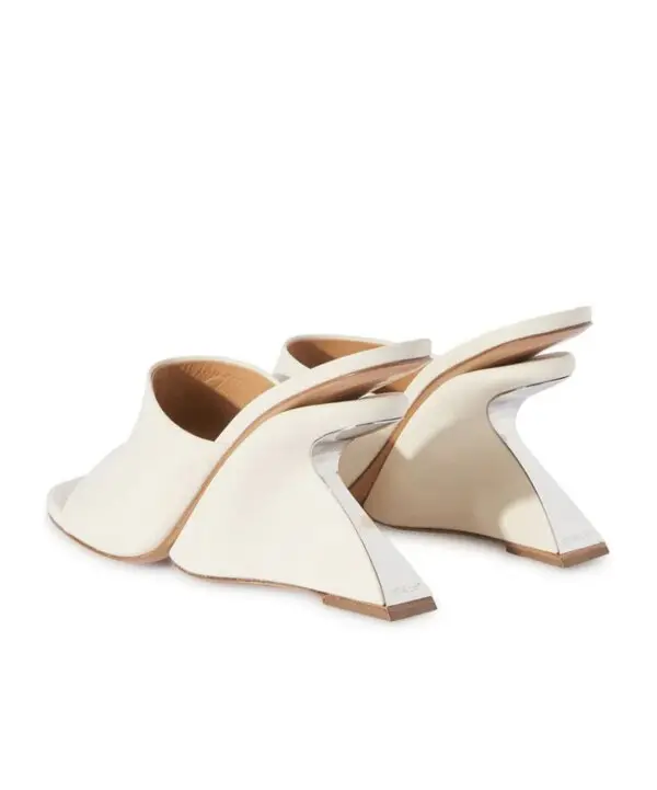 Off-White Jug Open Toe Wedged Mules - White
