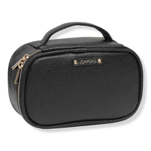 Joan & David Pebble Grain Pu Cosmetic Case - Black