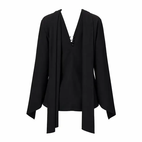 FRONT ROW SHOP Reversible Silk-blend Scarf Blouse