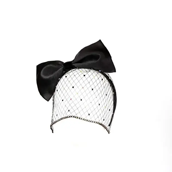 Victoria Grant The Bow Fascinator - Black/white