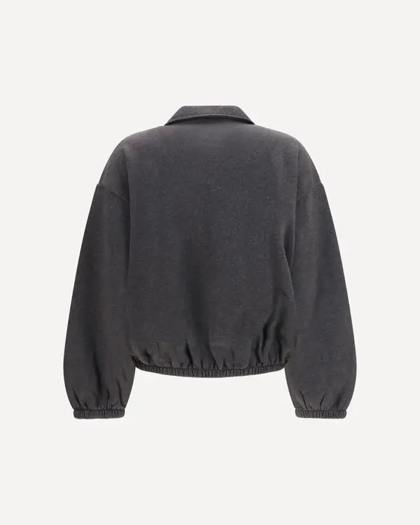 DARKPARK Alva Crop Quarter-zip Sweatshirt With Chest Pocket