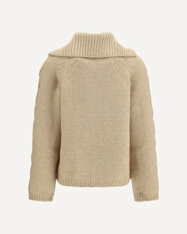 Moncler Alpaca And Wool Blend Zip Cardigan