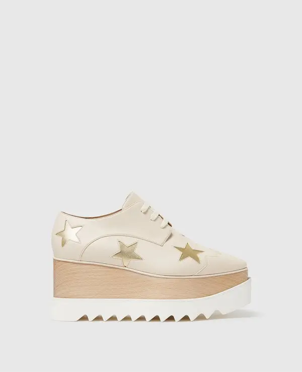 Stella McCartney Metallic Star Elyse Platforms - Ivory