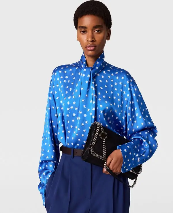 Stella McCartney Star Print Bow-tie Satin Shirt