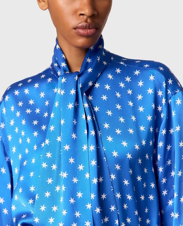 Stella McCartney Star Print Bow-tie Satin Shirt