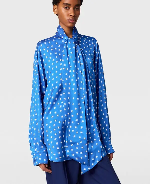 Stella McCartney Star Print Bow-tie Satin Shirt