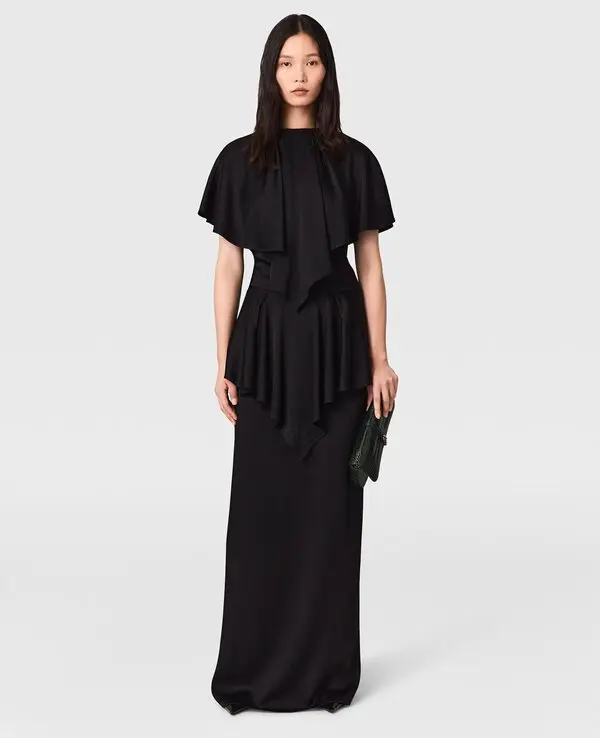 Stella McCartney Tiered Pleated Satin Gown