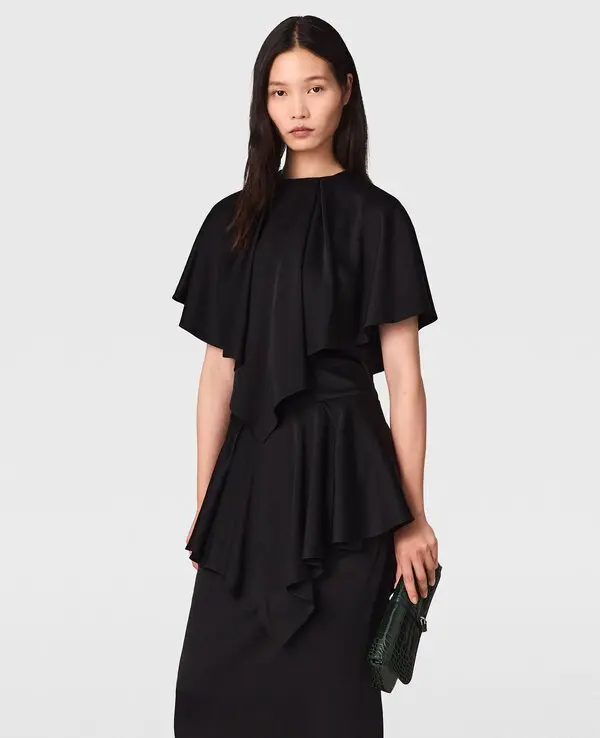 Stella McCartney Tiered Pleated Satin Gown