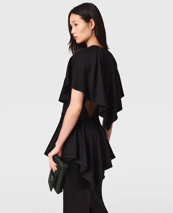 Stella McCartney Tiered Pleated Satin Gown