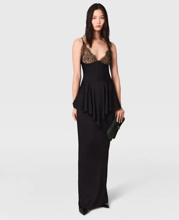 Stella McCartney Tiered Pleated Satin Gown