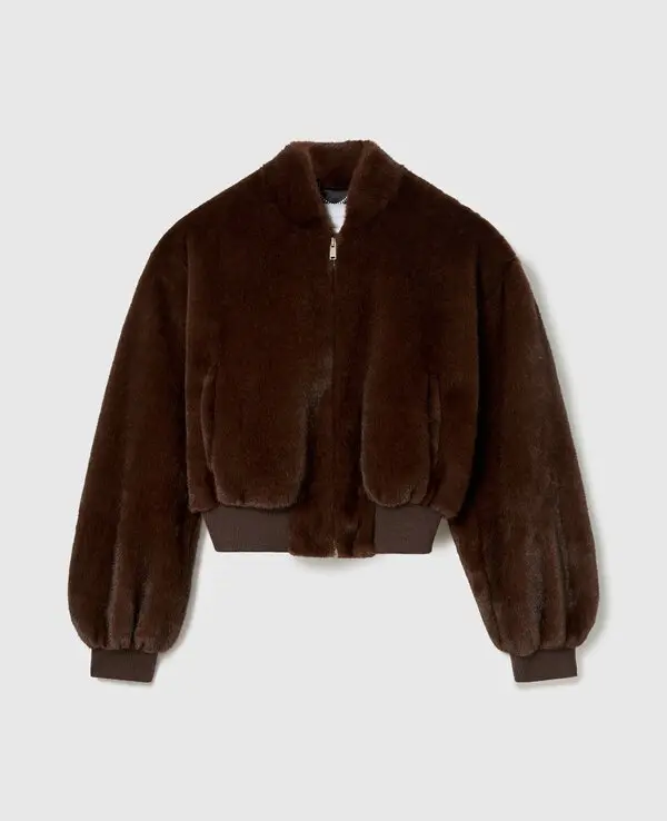 Stella McCartney Plush Mink Bomber Jacket