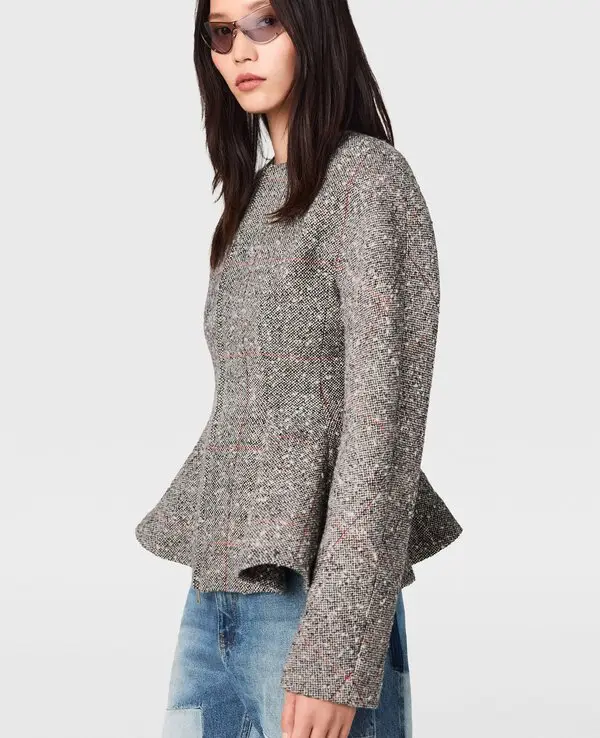 Stella McCartney Speckled Peplum Wool Jacket