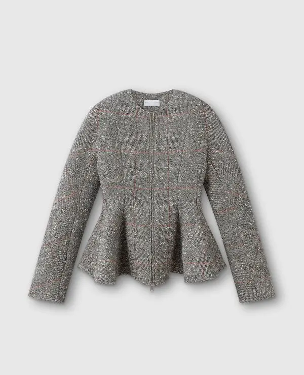Stella McCartney Speckled Peplum Wool Jacket