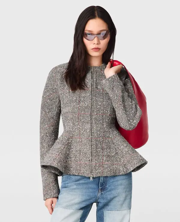 Stella McCartney Speckled Peplum Wool Jacket
