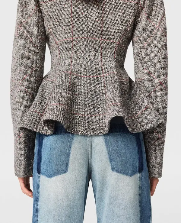 Stella McCartney Speckled Peplum Wool Jacket