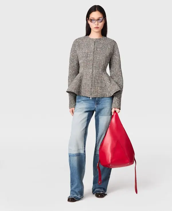 Stella McCartney Speckled Peplum Wool Jacket