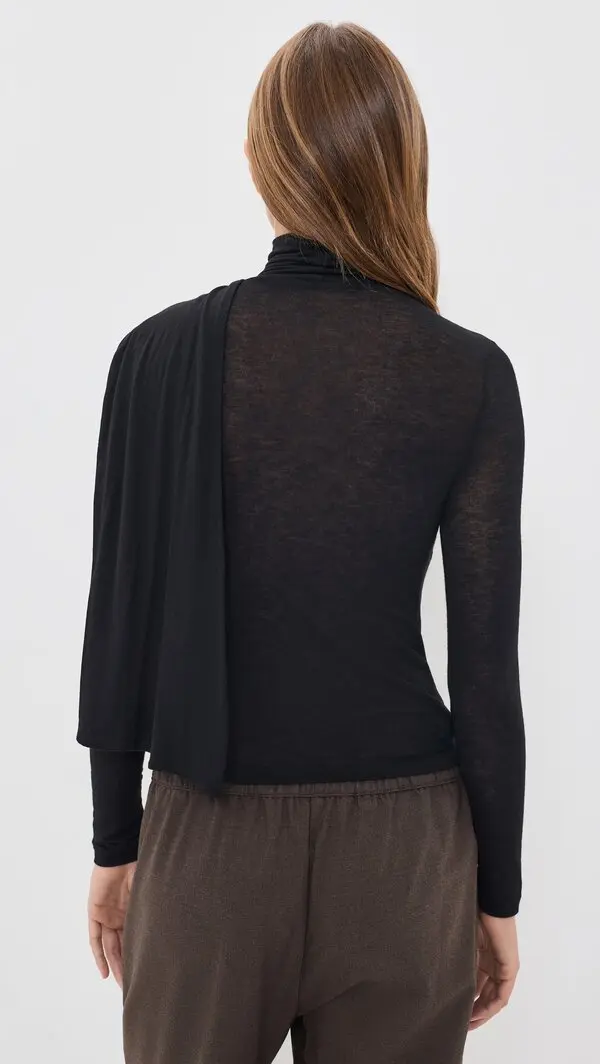 Enza Costa Sheer Bandana Turtleneck Tee