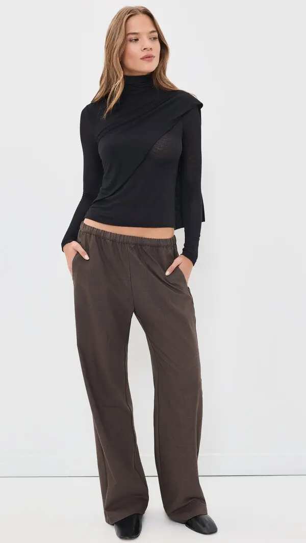 Enza Costa Sheer Bandana Turtleneck Tee