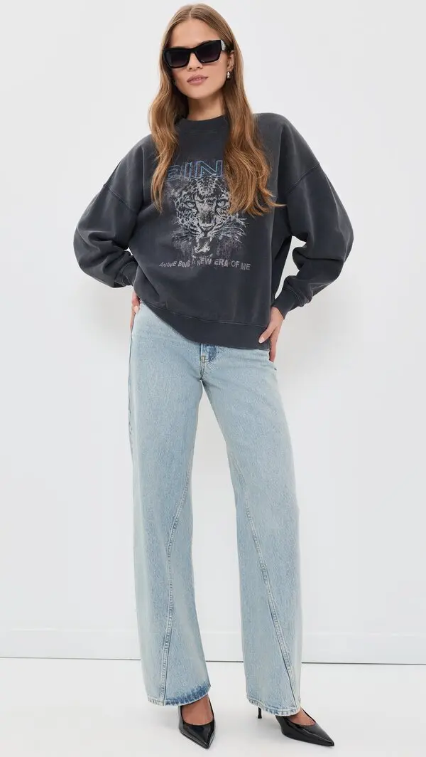 ANINE BING Miles Leopard Muse Sweatshirt