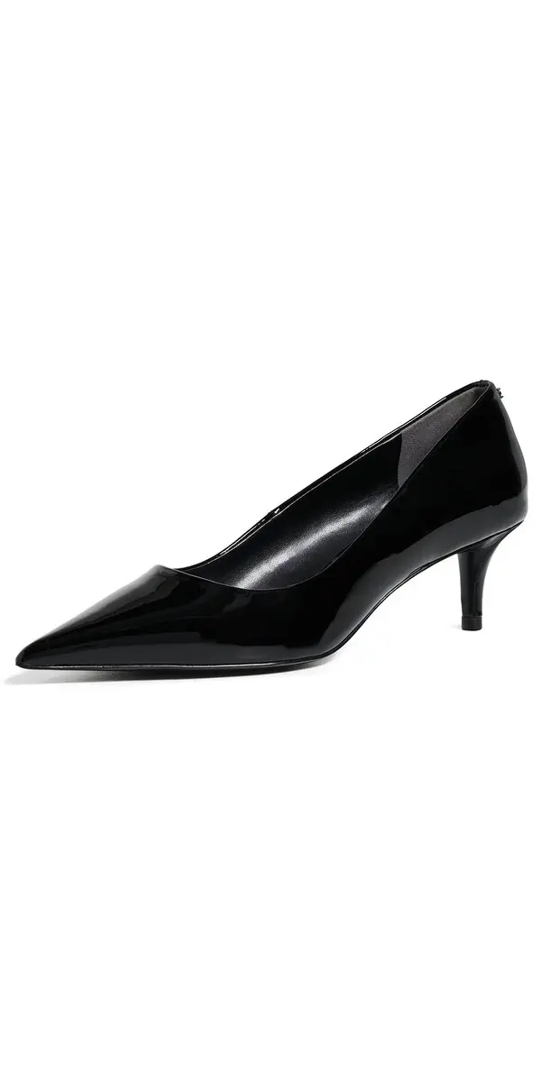Sam Edelman Leather Patent Kitten Heel Pumps - Black