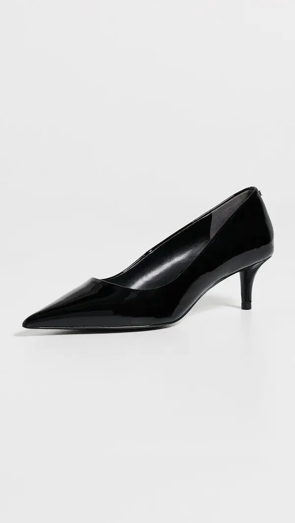 Sam Edelman Leather Patent Kitten Heel Pumps - Black