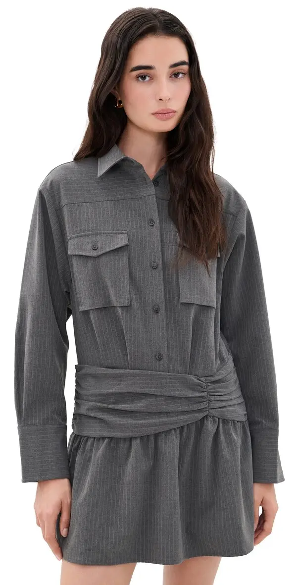 ROWING BLAZERS Pinstripe Button Down Dress