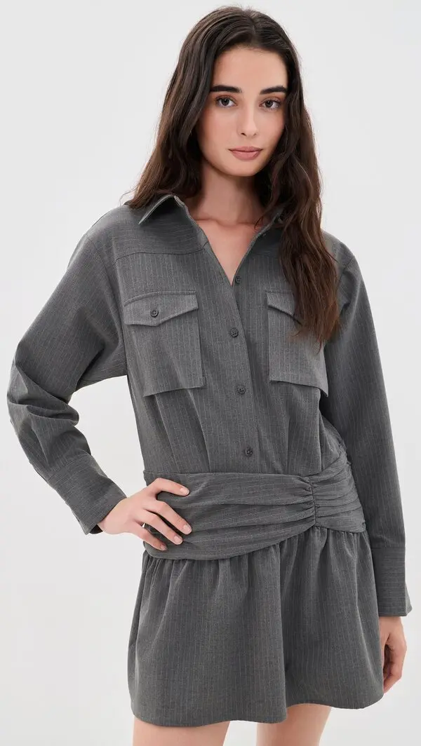ROWING BLAZERS Pinstripe Button Down Dress