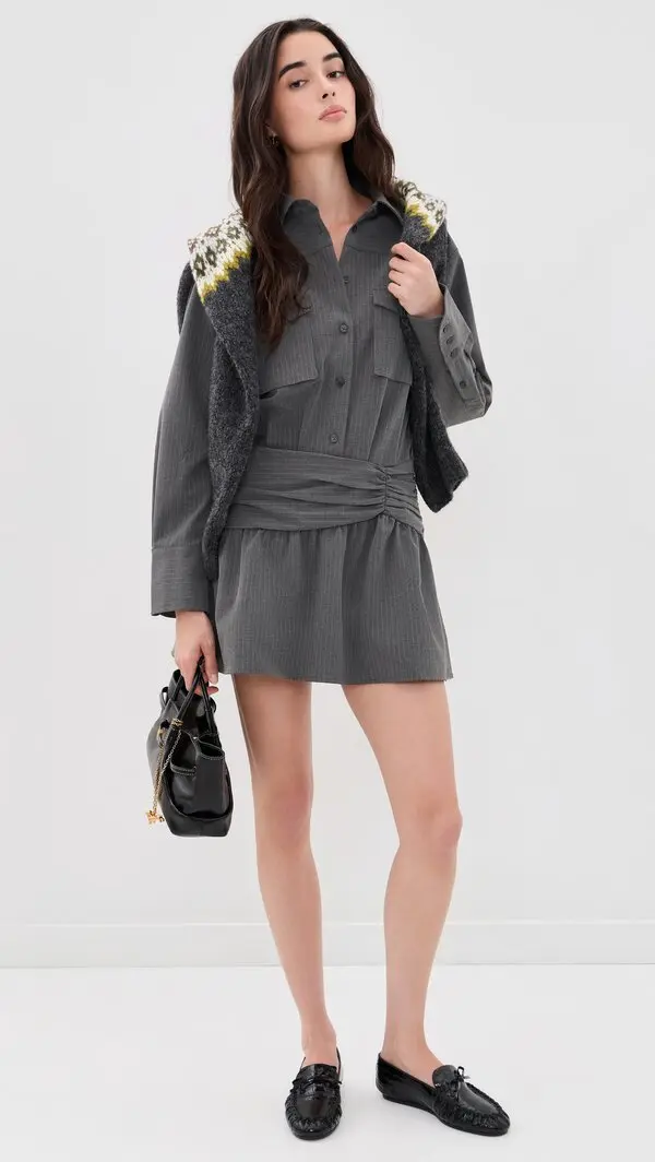 ROWING BLAZERS Pinstripe Button Down Dress