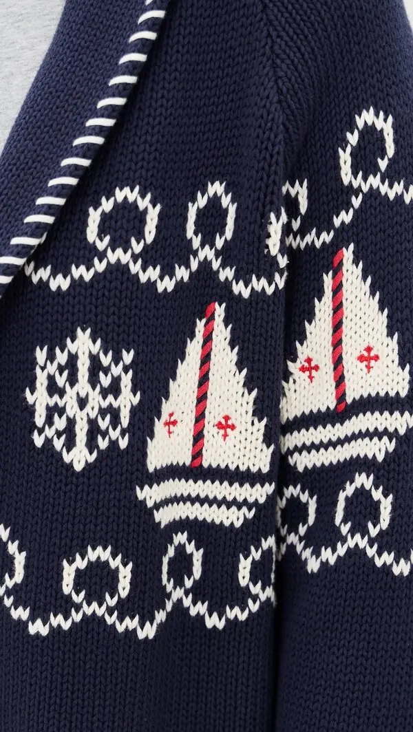 MAREA Nautical Intarsia Shawl Cardigan