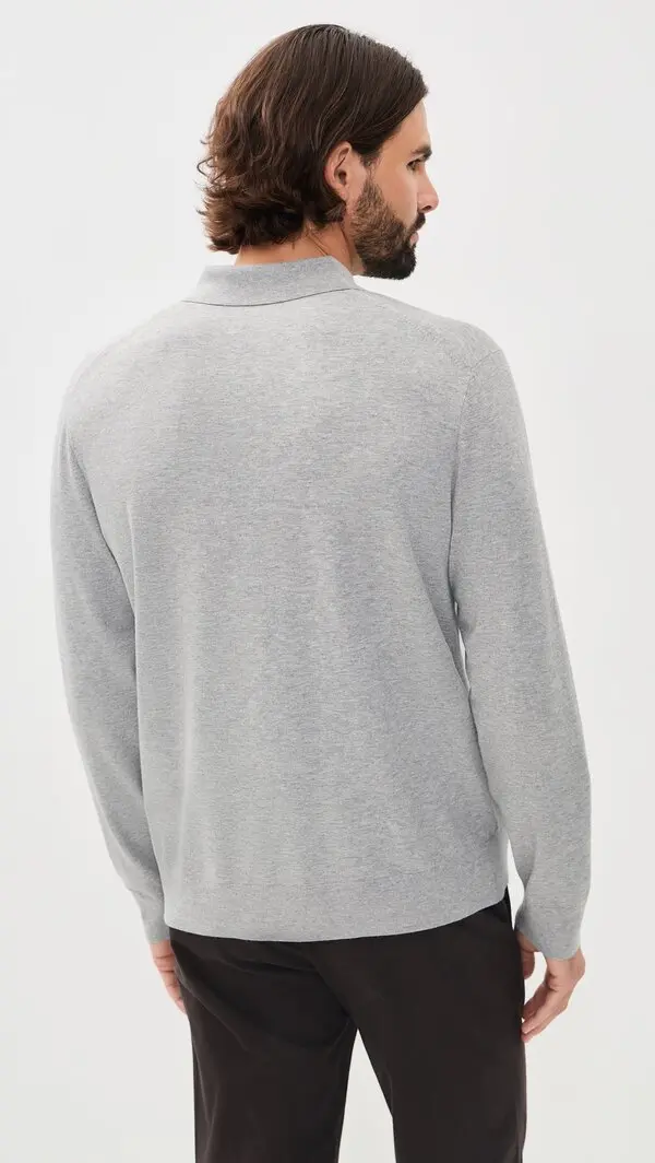 Theory Goris Light Bilen Polo - Light Heather Grey