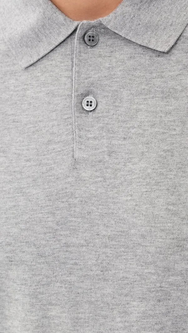 Theory Goris Light Bilen Polo - Light Heather Grey