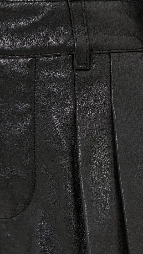 FRAME The Lambskin Leather Structural Shorts